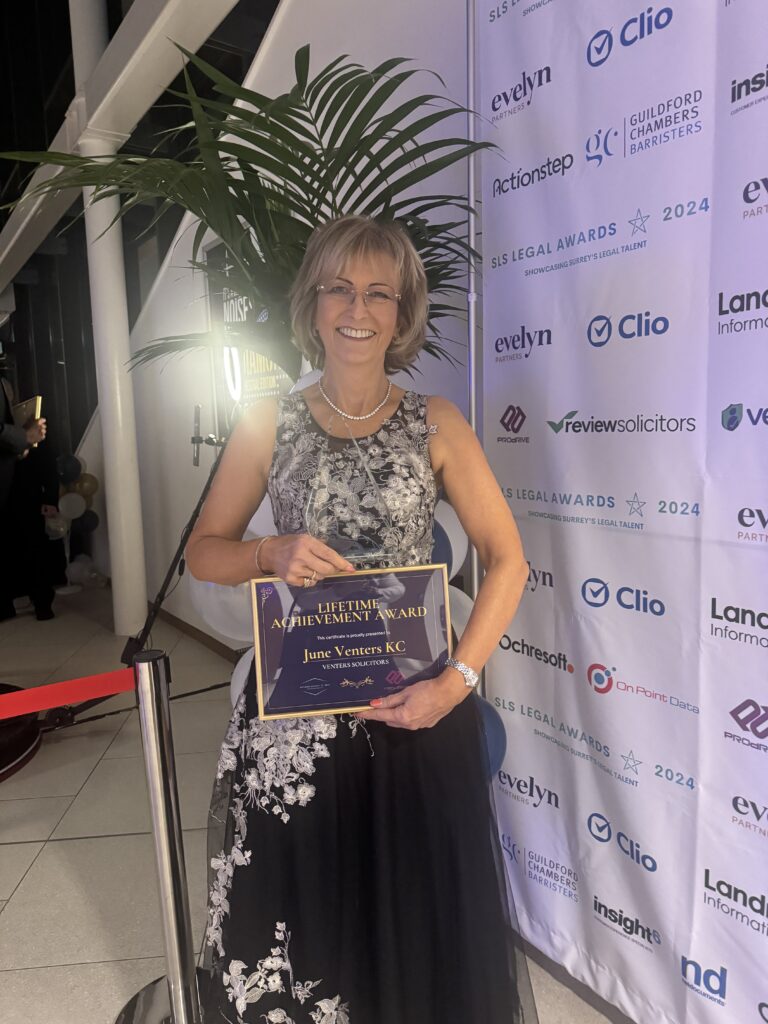 June Venters KC Honoured With Lifetime Achievement Award By Surrey Law ...